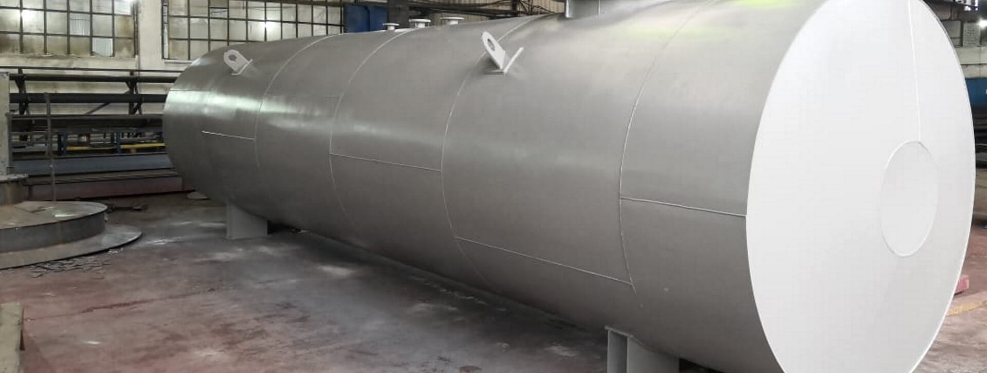 Horizontal cylindrical steel tank, capacity 25 cbm | EuroTankWorks